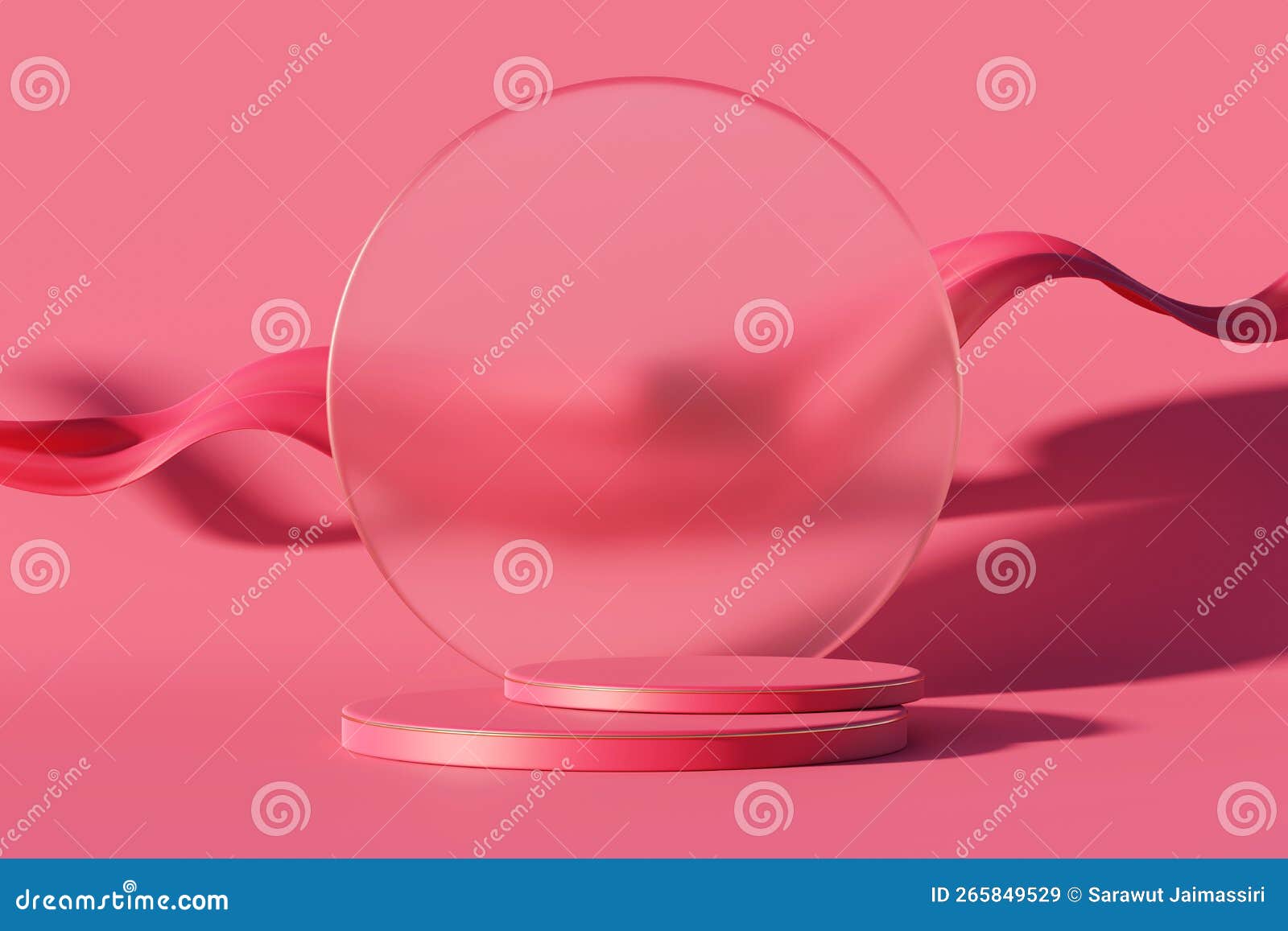 3D Rendering Abstract Red Platform Podium Product Presentation ...