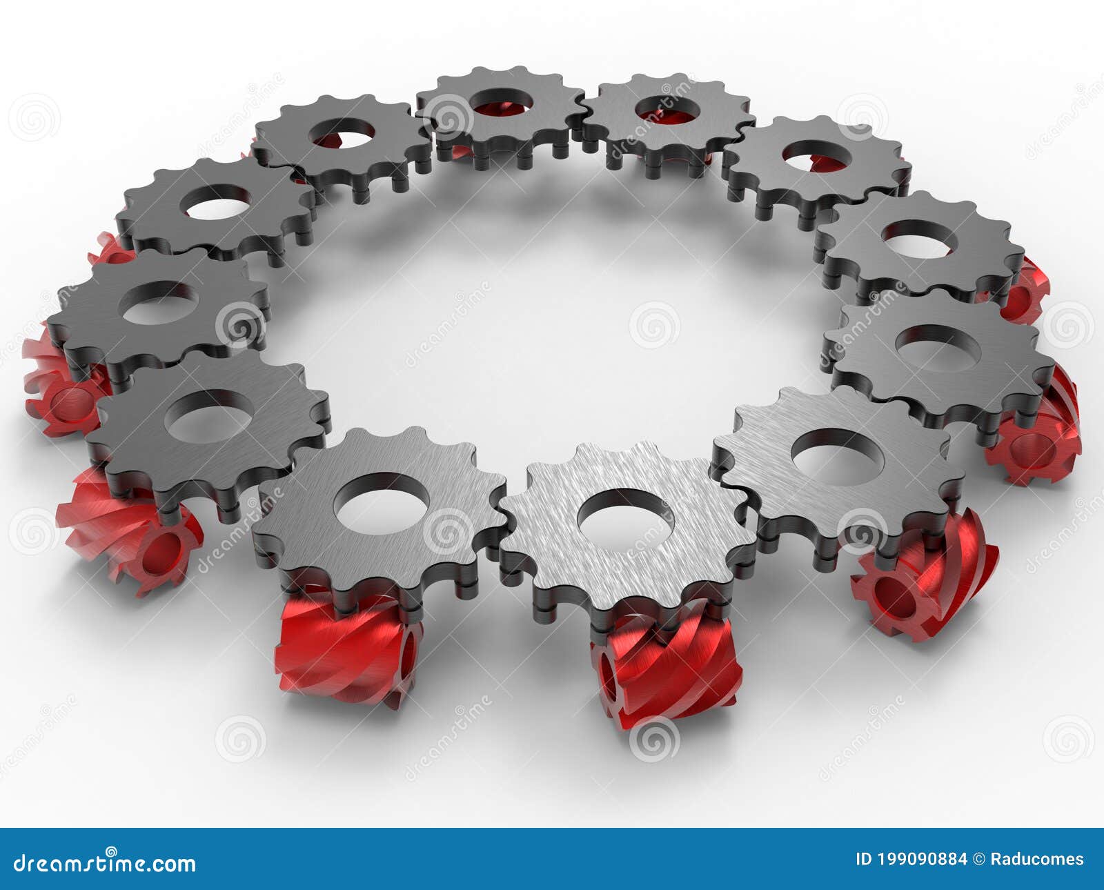 3D Rendering - Abstract Rotating Gears Stock Illustration ...