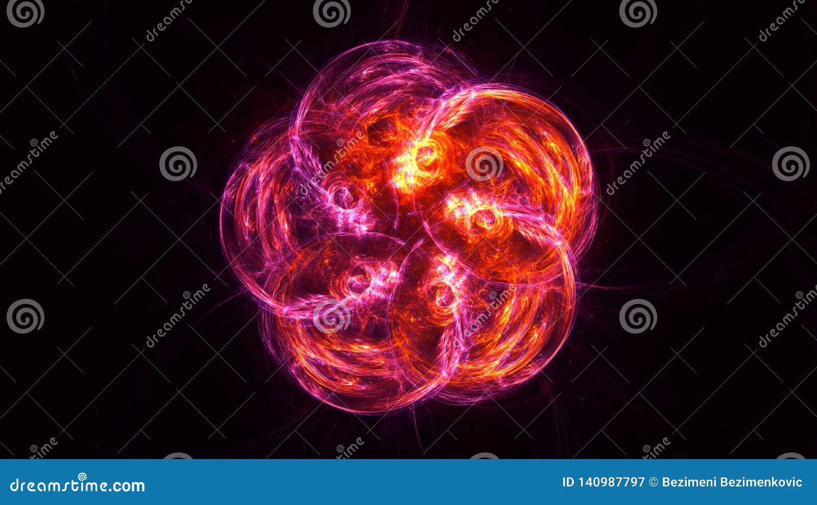 3D Rendering Abstract Round Light Background Stock Illustration ...