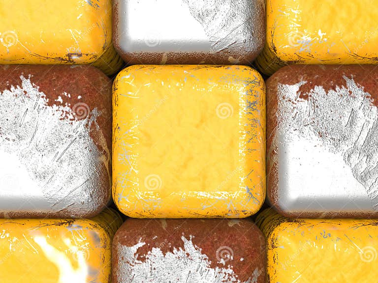 3D Rendering - Abstract Rust and Scratched Metal Cubes Background Stock ...