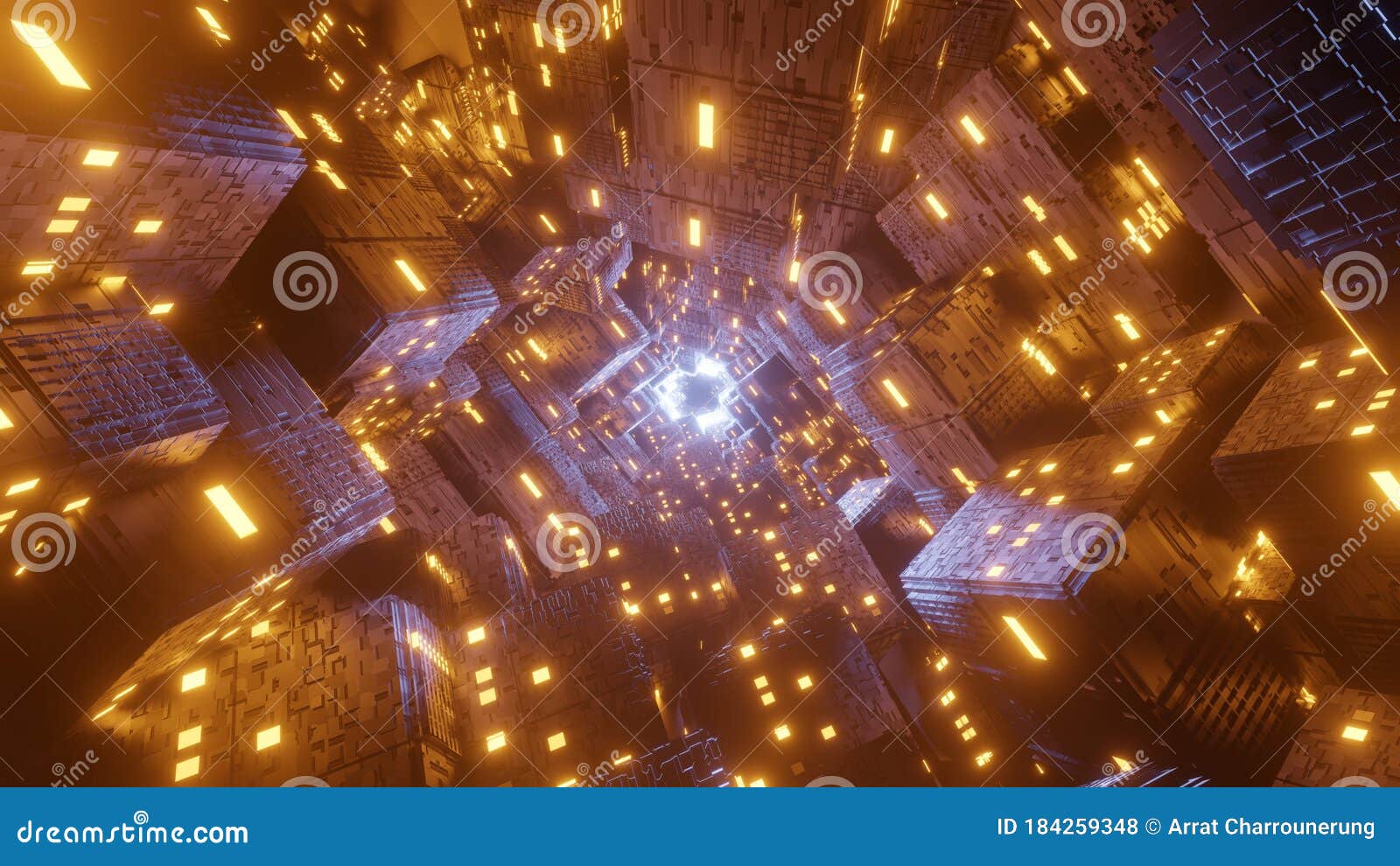 3d Rendering Abstract Space Technology Loop Background., 3d ...