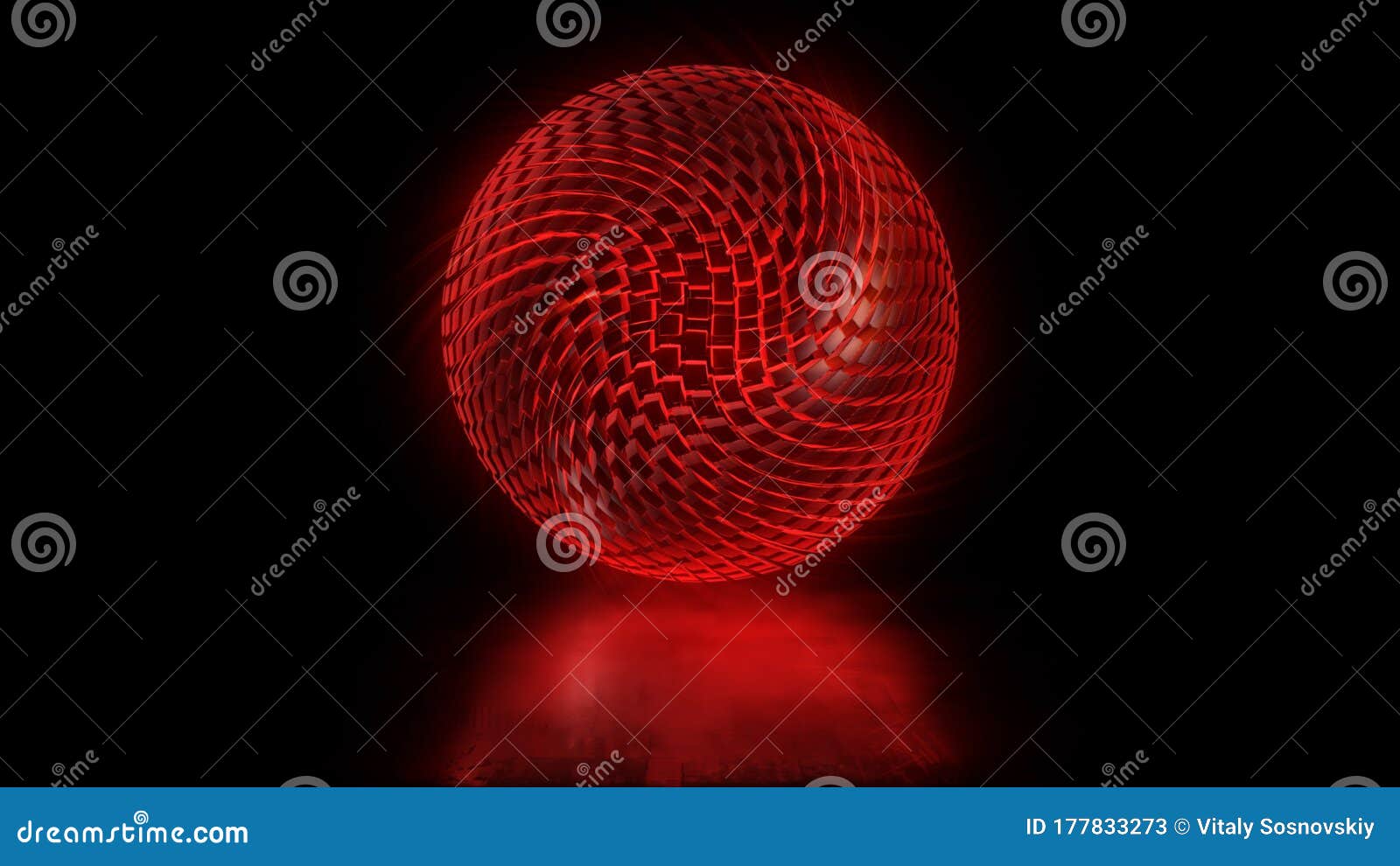 3D Rendering of an Abstract Sphere from Volumetric Cubic Blocks ...