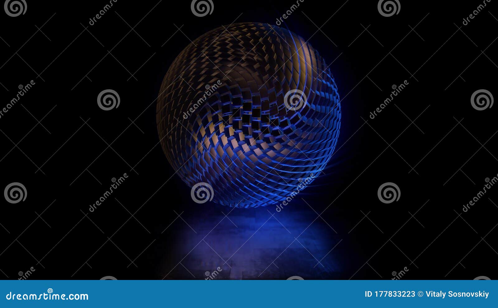 3D Rendering of an Abstract Sphere from Volumetric Cubic Blocks ...