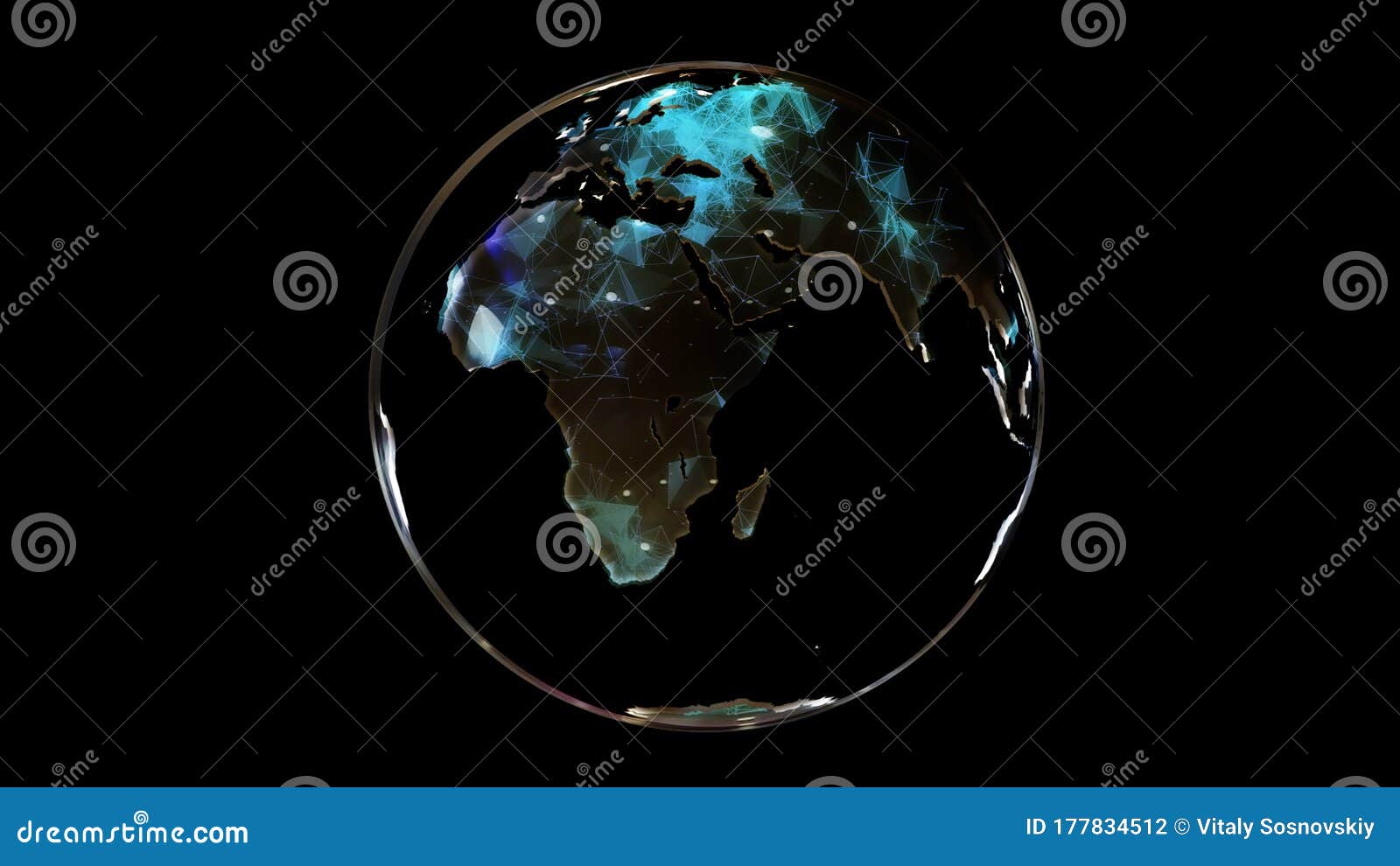 3D Rendering of an Abstract Stylized Planet Globe. Creative and ...