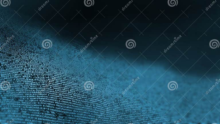 3D Rendering of Abstract Technology Background. Computer Programming Script Software Coding on ...