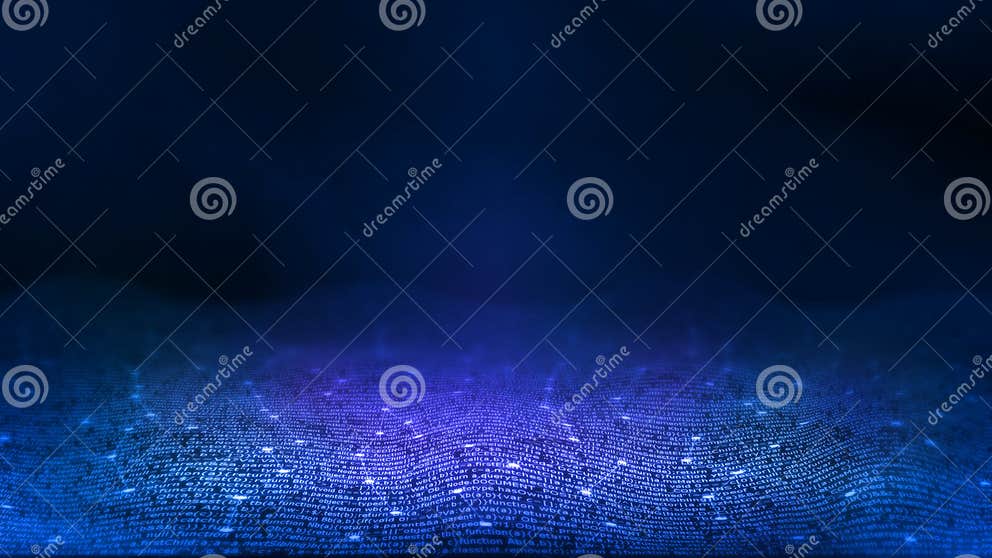 3D Rendering of Abstract Technology Background. Computer Programming Script Software Coding on ...