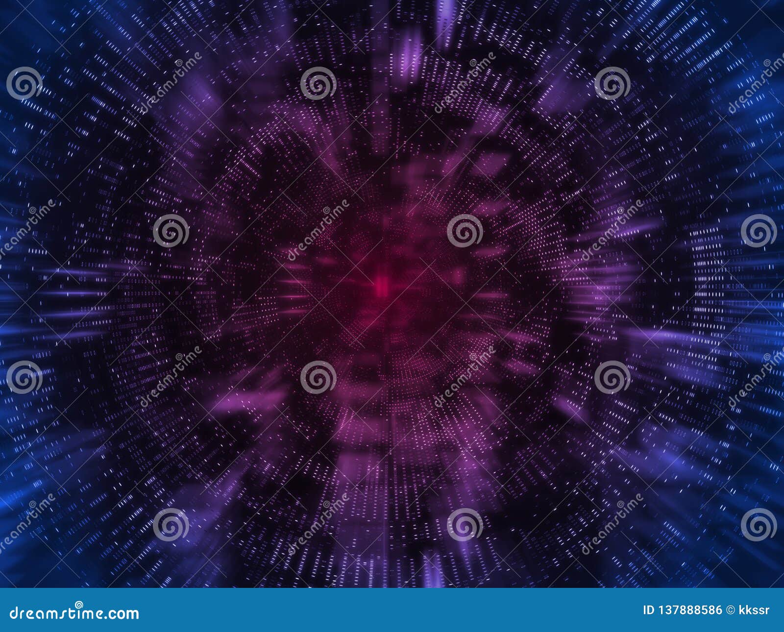 3D Rendering of Abstract Technology Background with Glow Dots and Grid ...