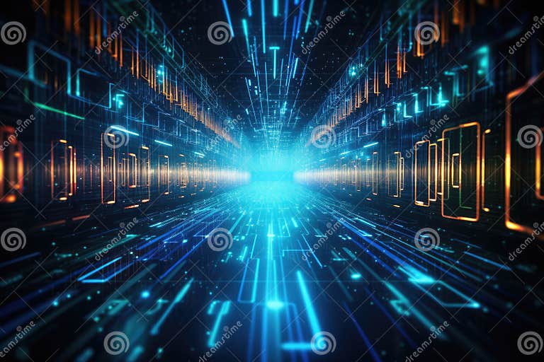 3d Rendering of Abstract Technology Background. 3d Illustration of Futuristic Background ...