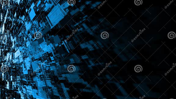 3D Rendering of Abstract Technology Background. Wide Screen Wallpaper. Computer Circuit Dots and ...