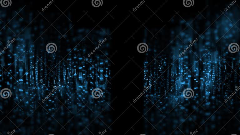 3D Rendering of Abstract Technology Background. Wide Screen Wallpaper. Computer Circuit Dots and ...