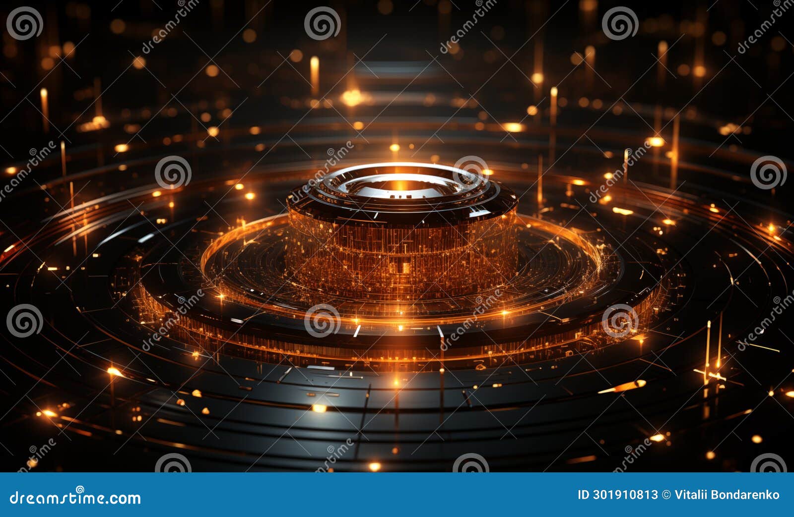 3d Rendering of Abstract Technology Concept Background. Hi-tech Circuit ...