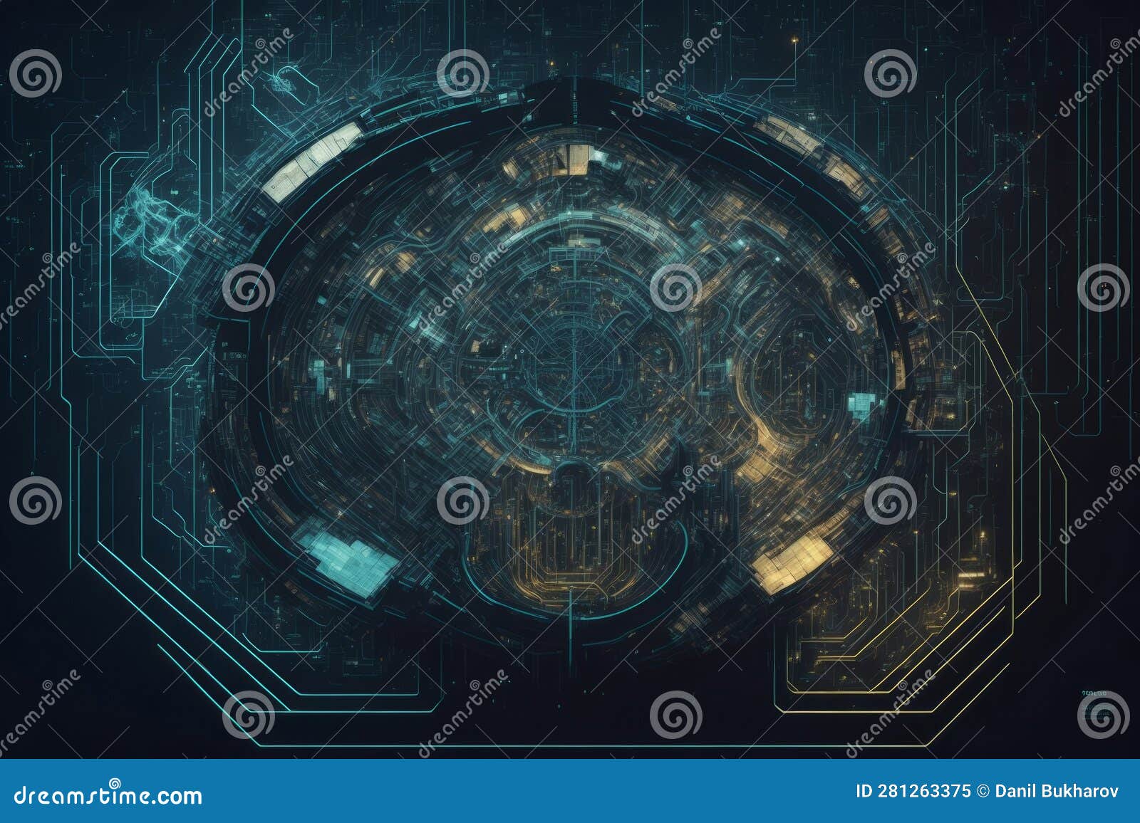 3d Rendering of Abstract Technology Concept. Circut Bord Background ...