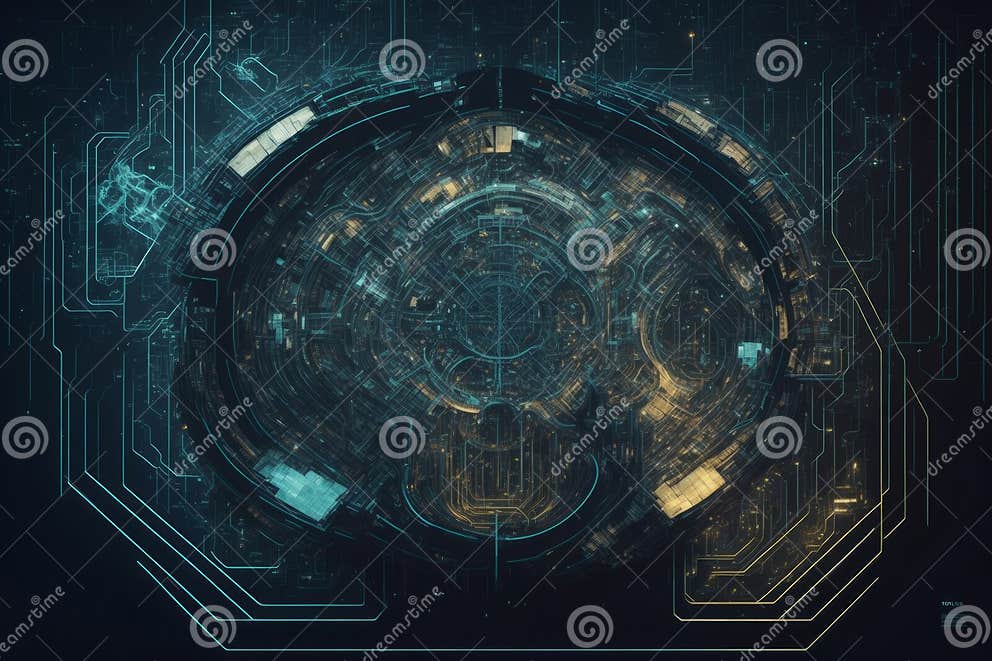 3d Rendering of Abstract Technology Concept. Circut Bord Background ...