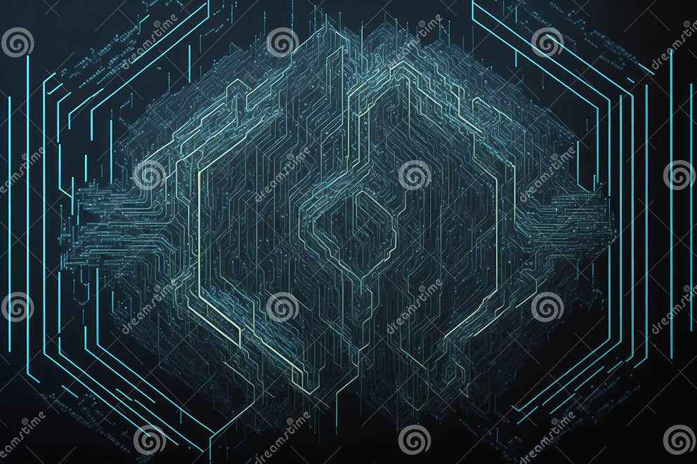 3d Rendering of Abstract Technology Concept. Circut Bord Background ...
