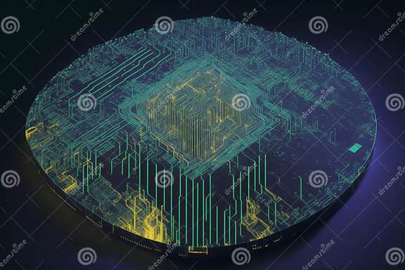 3d Rendering of Abstract Technology Concept. Circut Bord Background ...