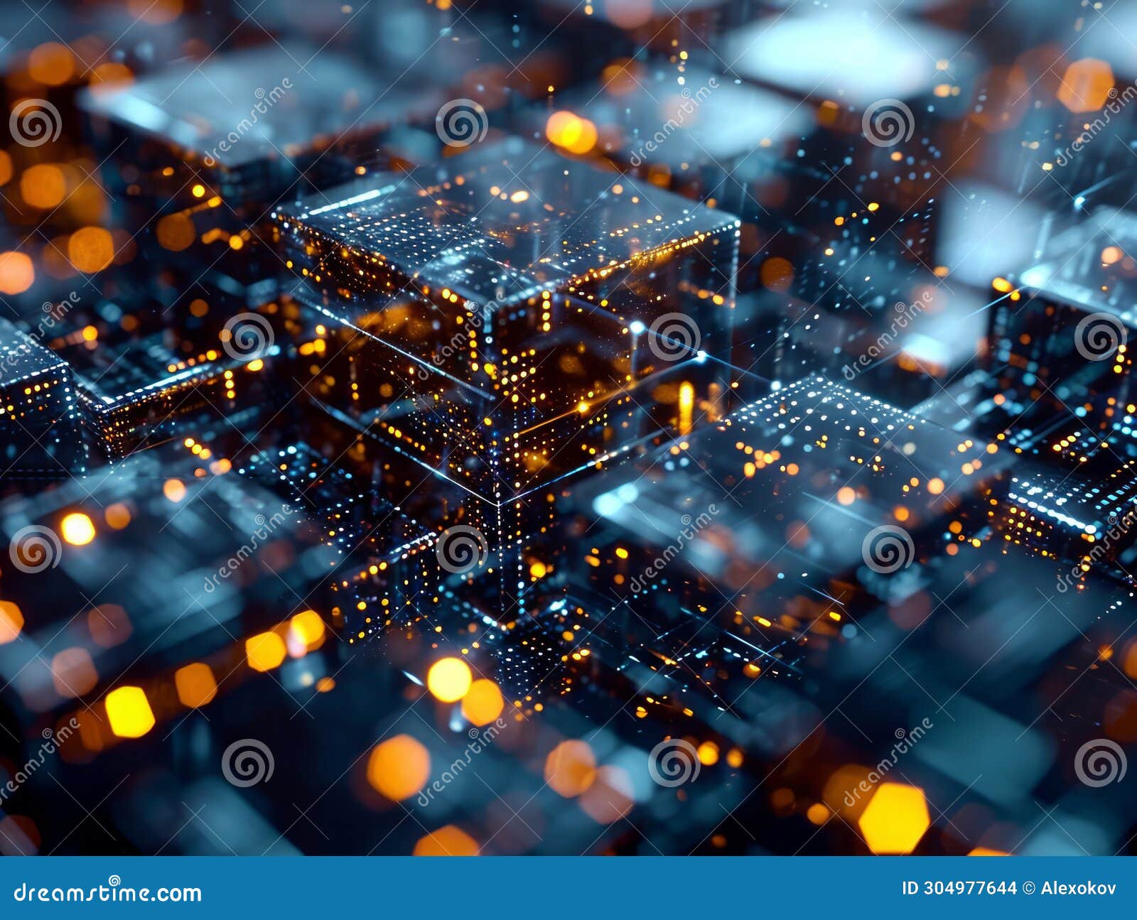 3d Rendering of Abstract Technology Digital Background. Computer ...