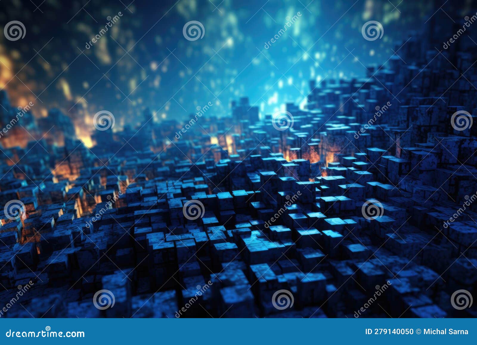 3D Rendering of Abstract Technology Digital Hi-tech Concept with ...