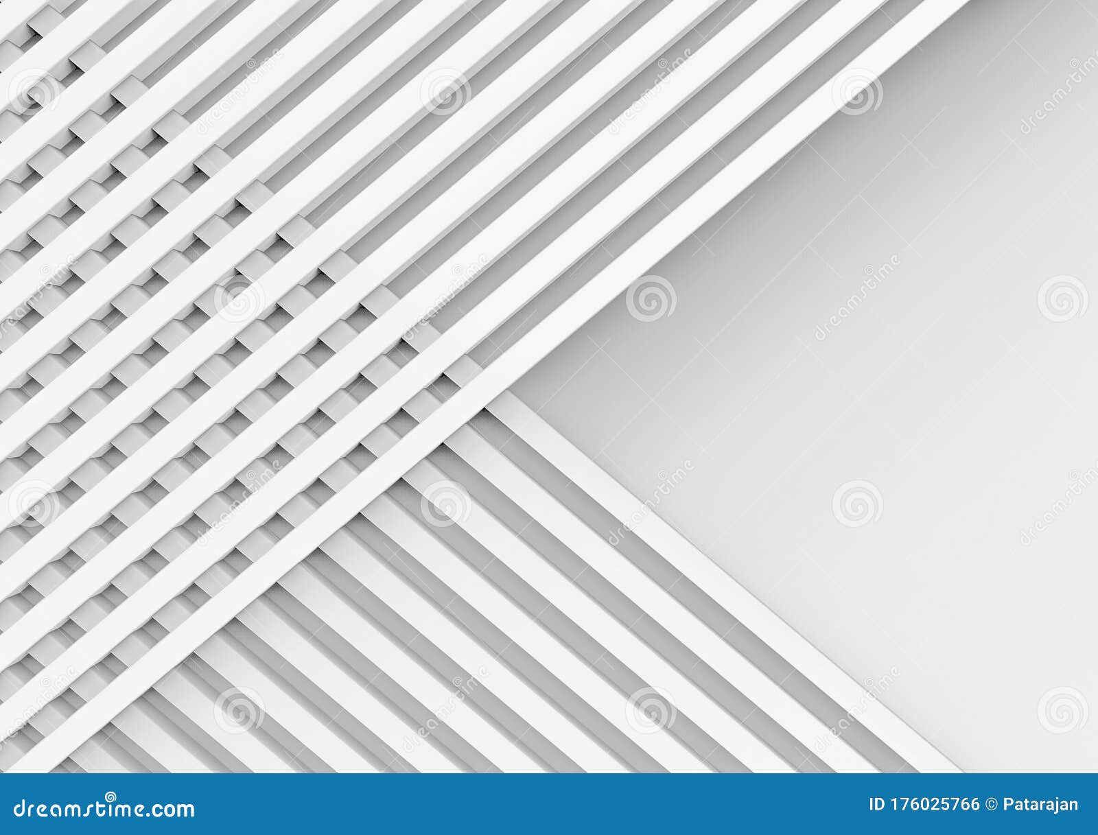 3d Rendering. Abstract Two Overlay of Parallel White Long Rectangle ...