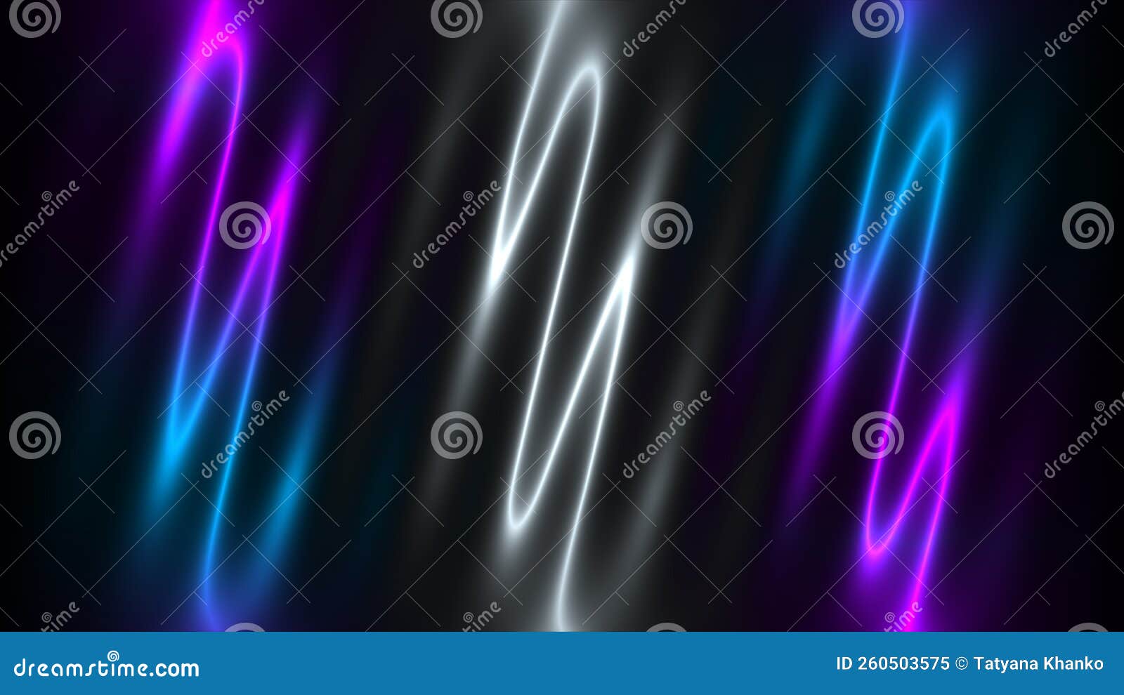 3d Rendering. Abstract Violet, Blue, Black Light Pattern with the ...