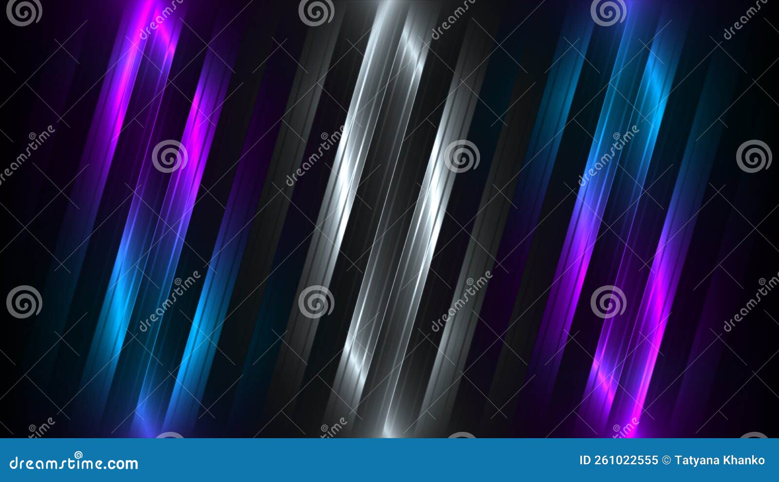 3d Rendering. Abstract Violet, Blue, Black Light Pattern with the ...
