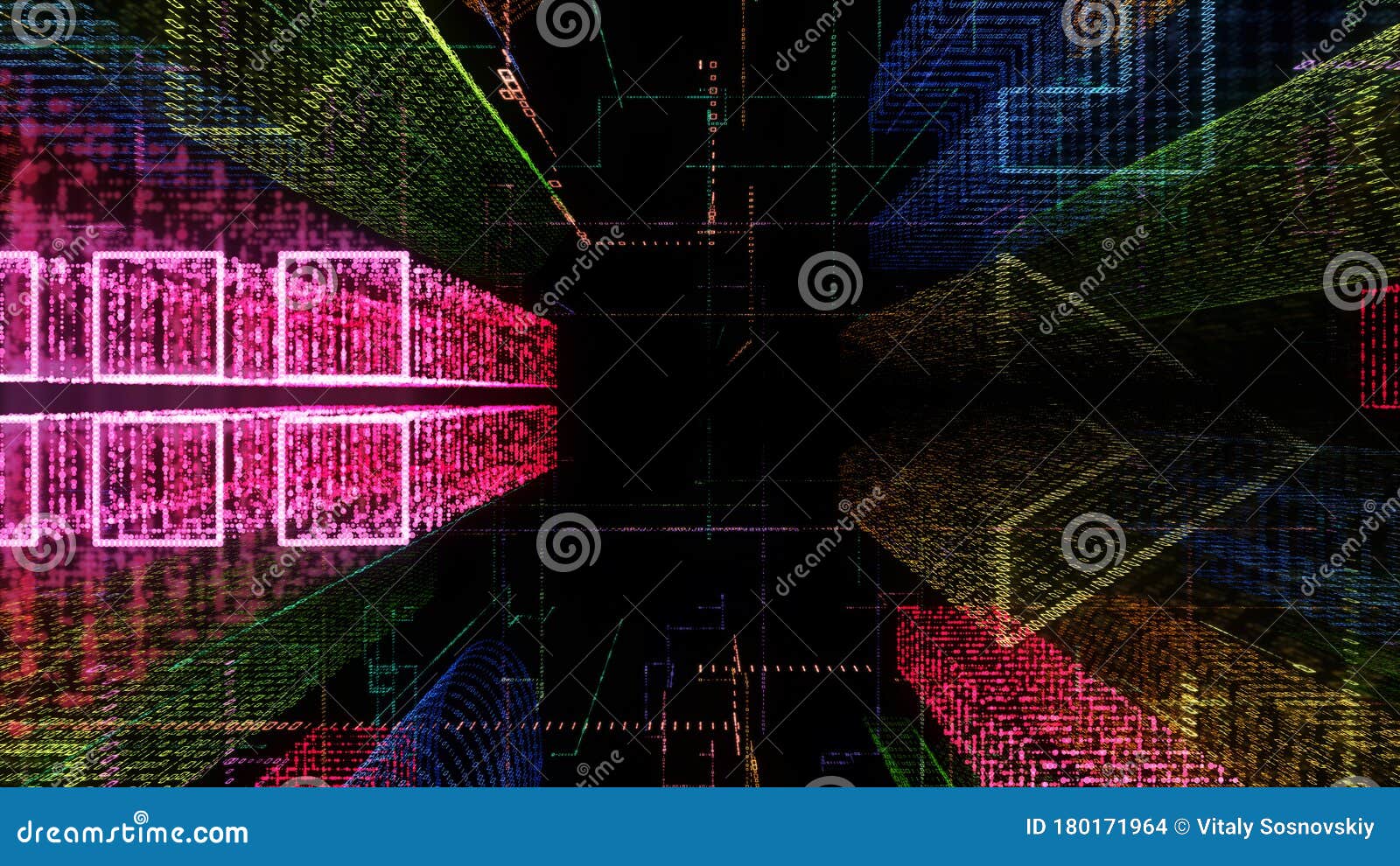 3D Rendering of Abstract Virtual City Inside a Computer System ...