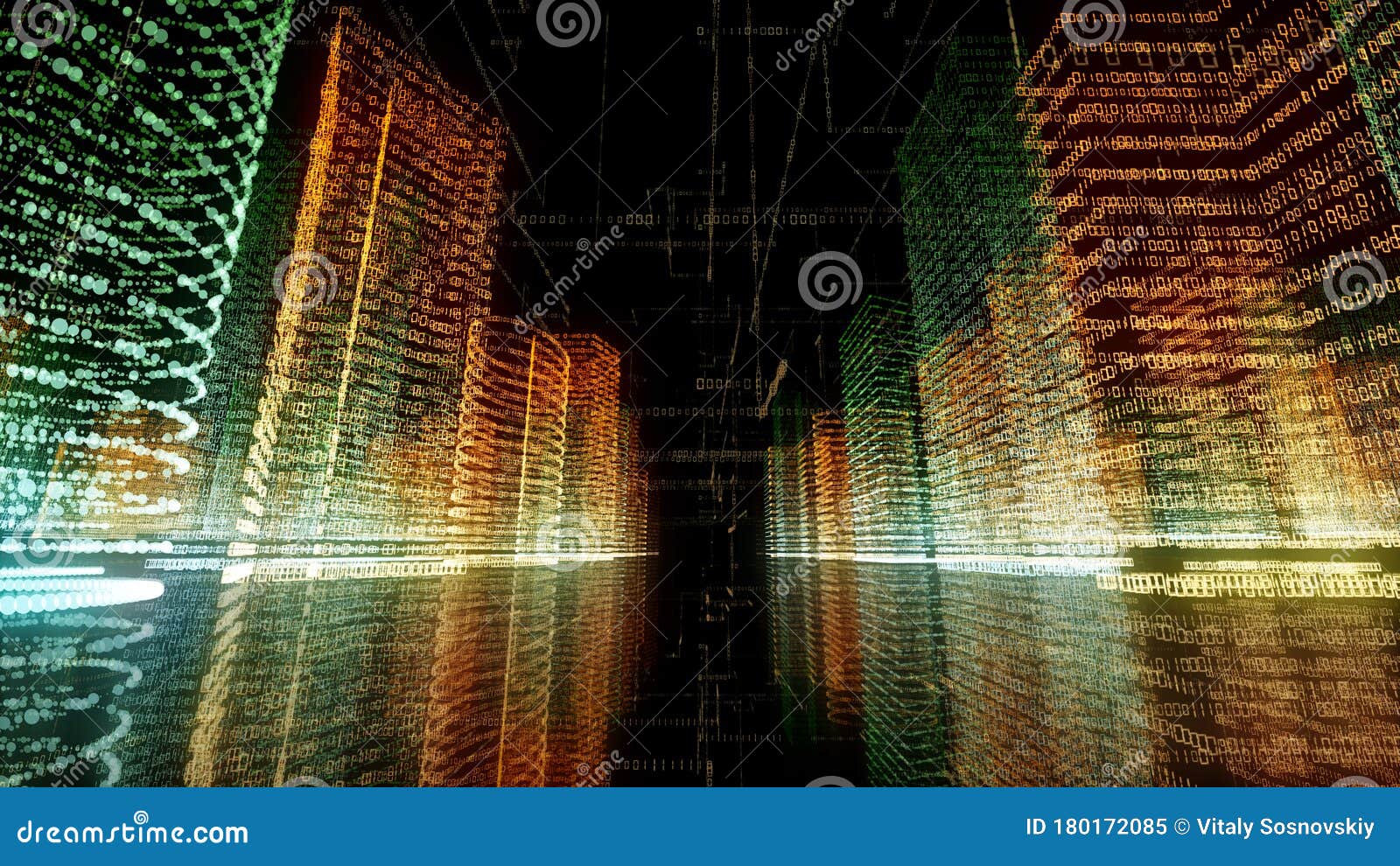 3D Rendering of Abstract Virtual City Inside a Computer System ...