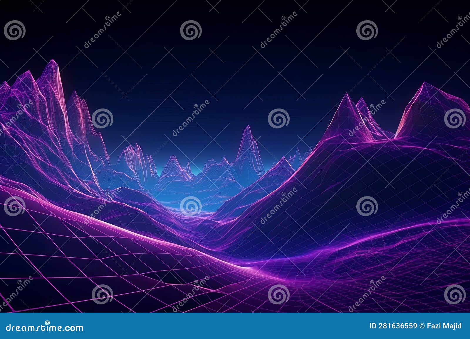 3d Rendering, Abstract Virtual Reality Violet Background, Cyber Space ...