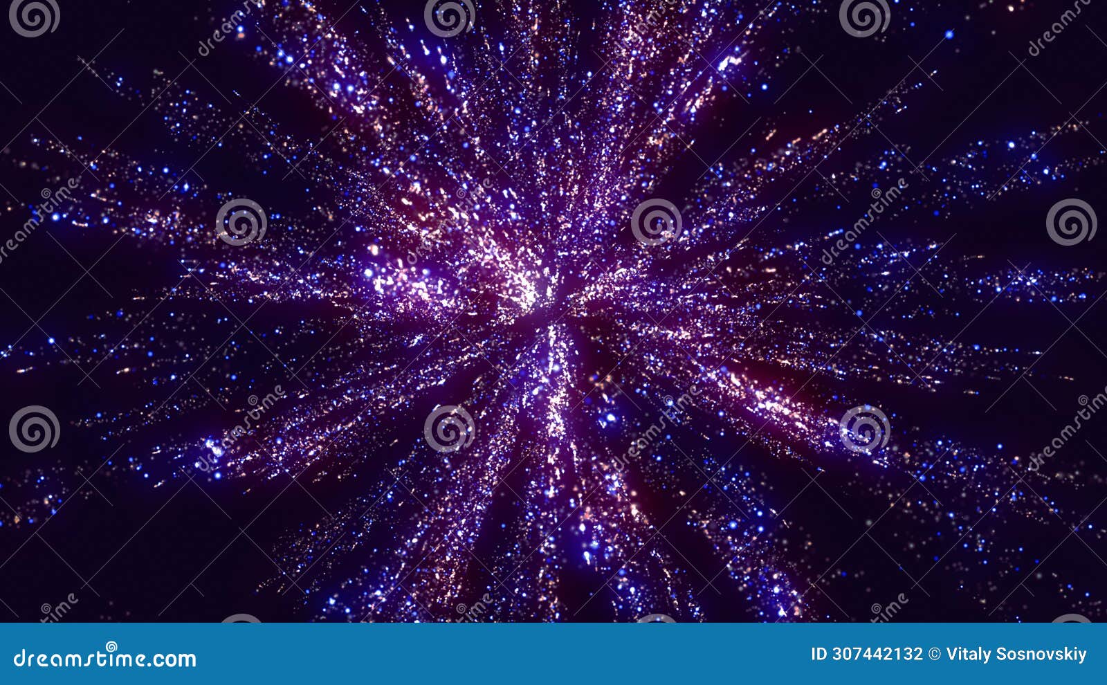 3D Rendering of an Abstract Volumetric Structure of Bright Particles on ...
