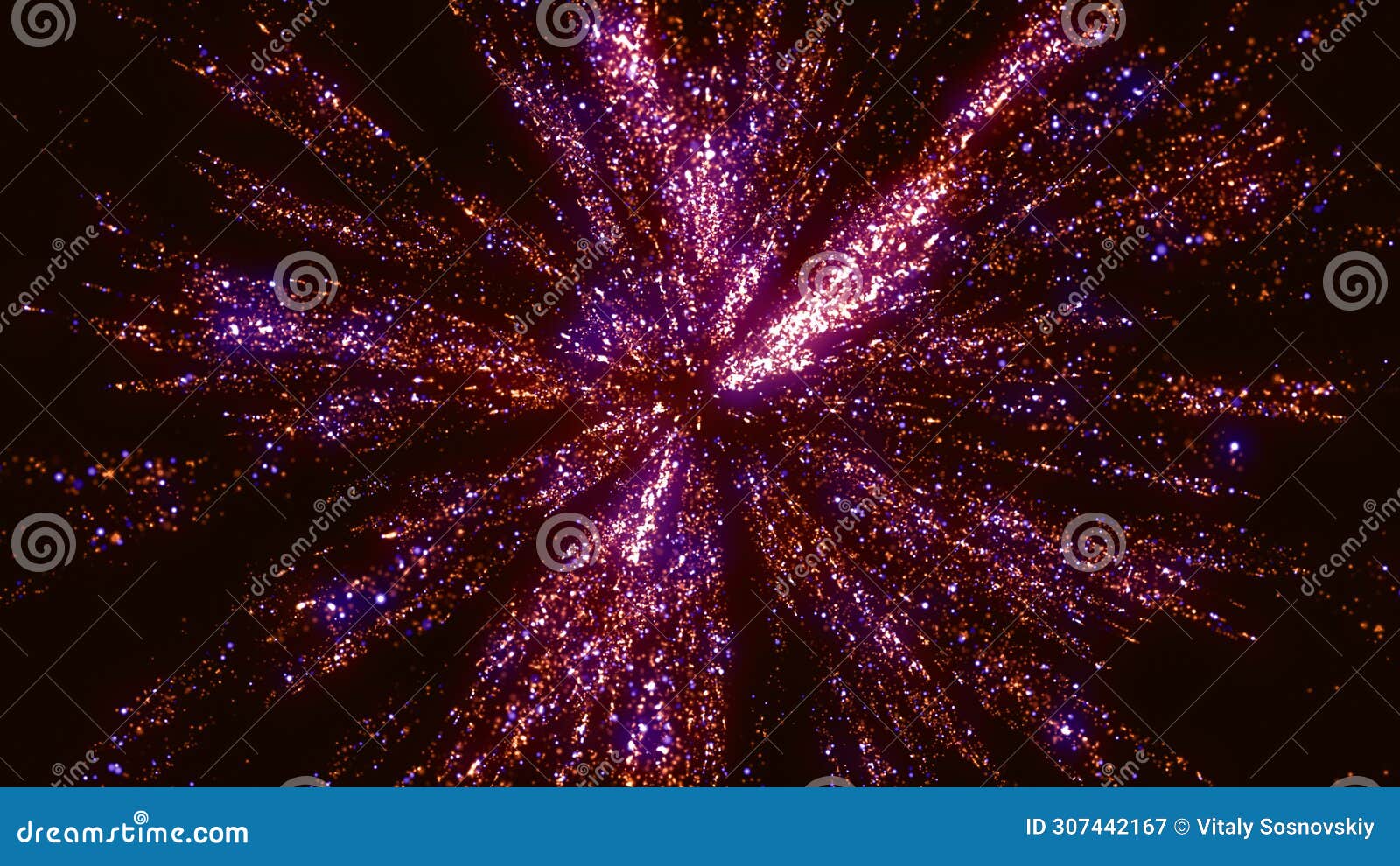 3D Rendering of an Abstract Volumetric Structure of Bright Particles on ...