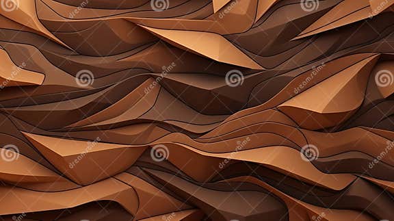 3d Rendering of Abstract Wavy Background with Smooth Origami Pattern ...