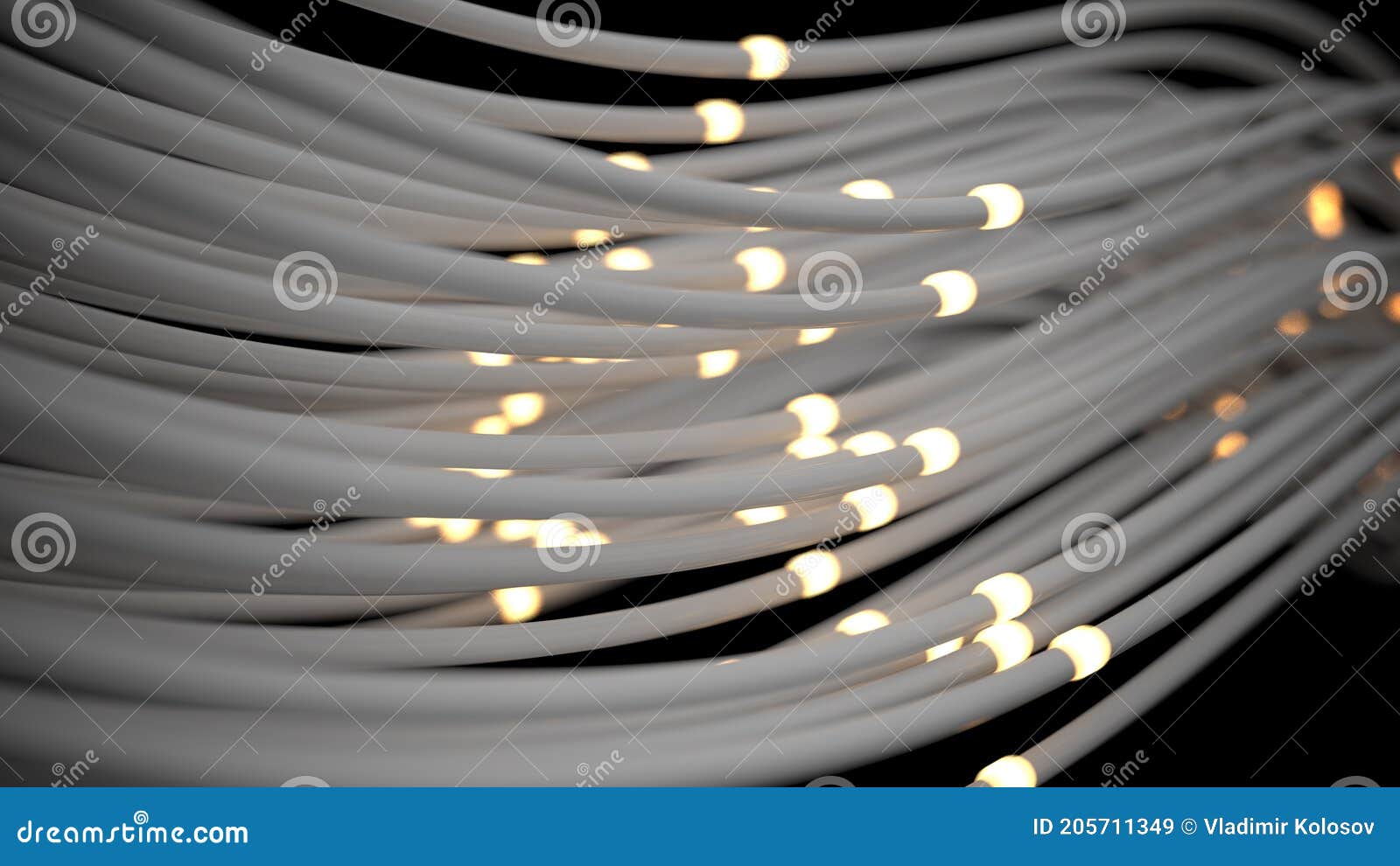 3d Rendering of Abstract White Internet Cables Stock Illustration ...