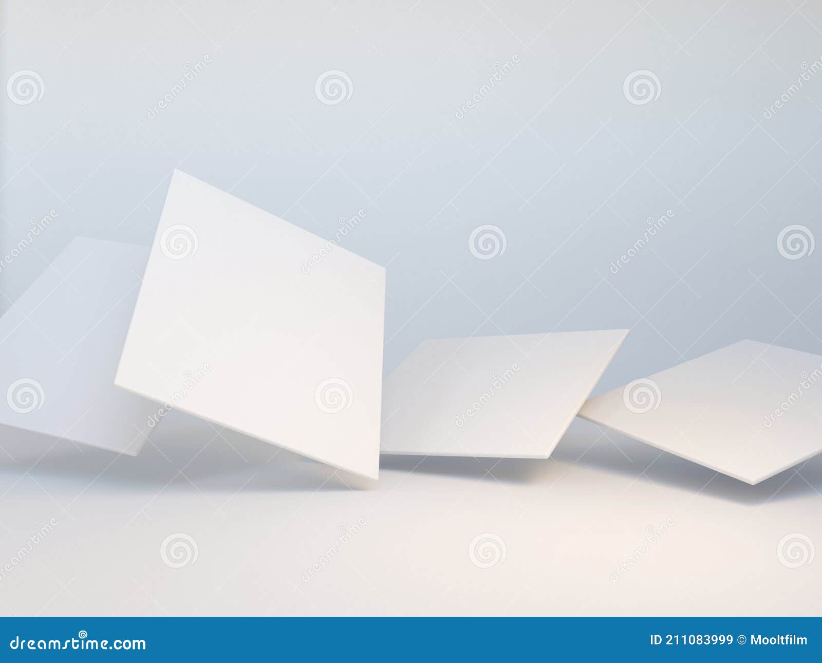3d Rendering with Abstract White Planes Floating Above Surface Stock ...