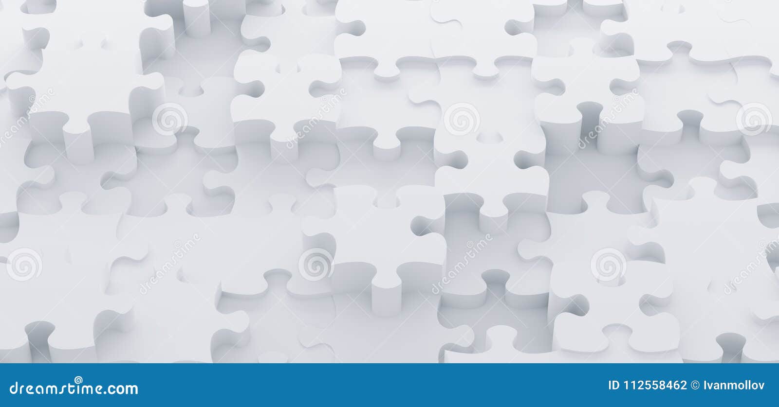 Abstract White Puzzle Pieces Top View Stock Illustration - Illustration ...