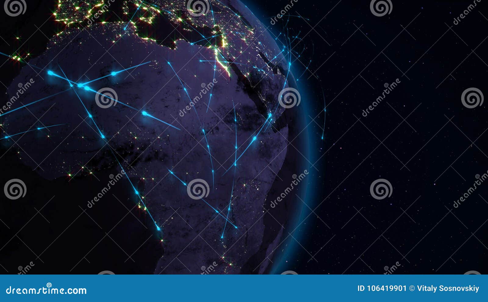 3D Rendering Abstract of World Network, Internet and Global Connection ...