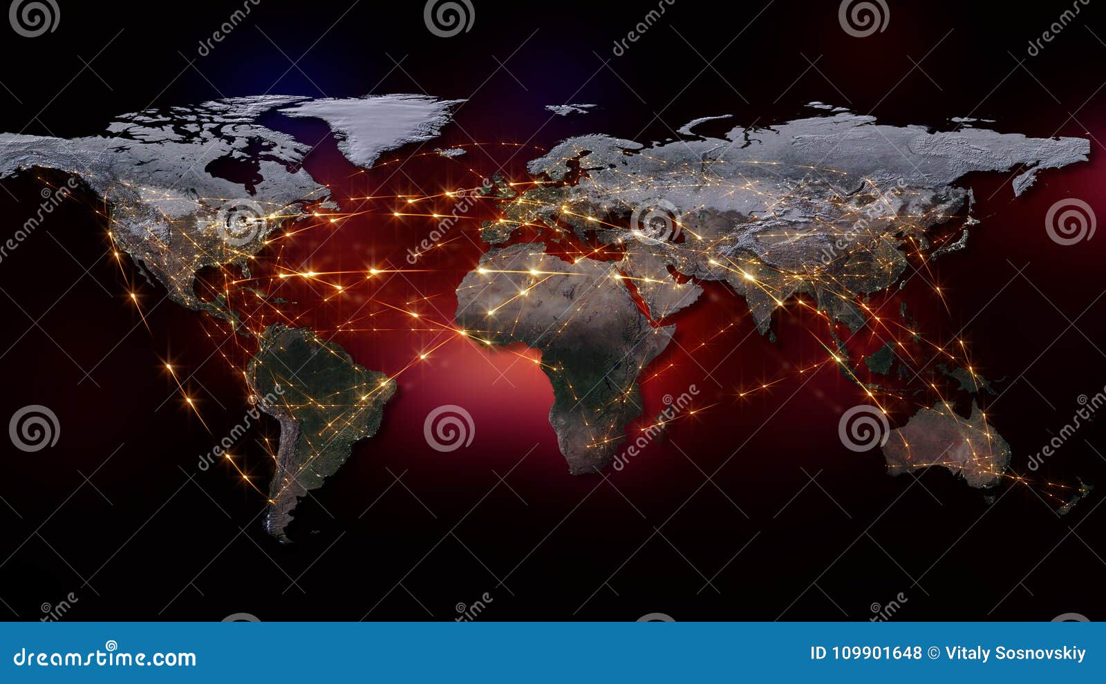 3D Rendering Abstract of World Network, Internet and Global Connection ...