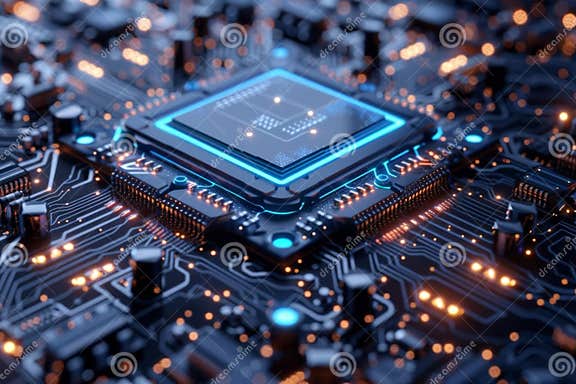 D Rendering of Advanced Semiconductor Blueprint Stock Illustration ...