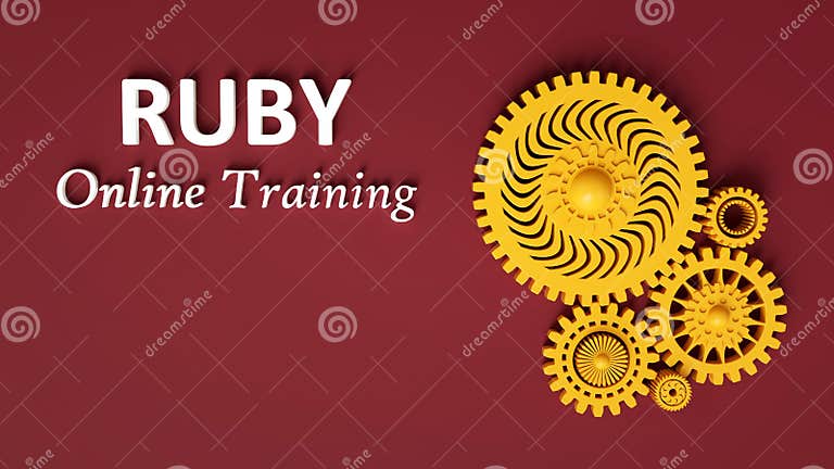 3d Rendering of Advertising Banner for Ruby Online Training with ...