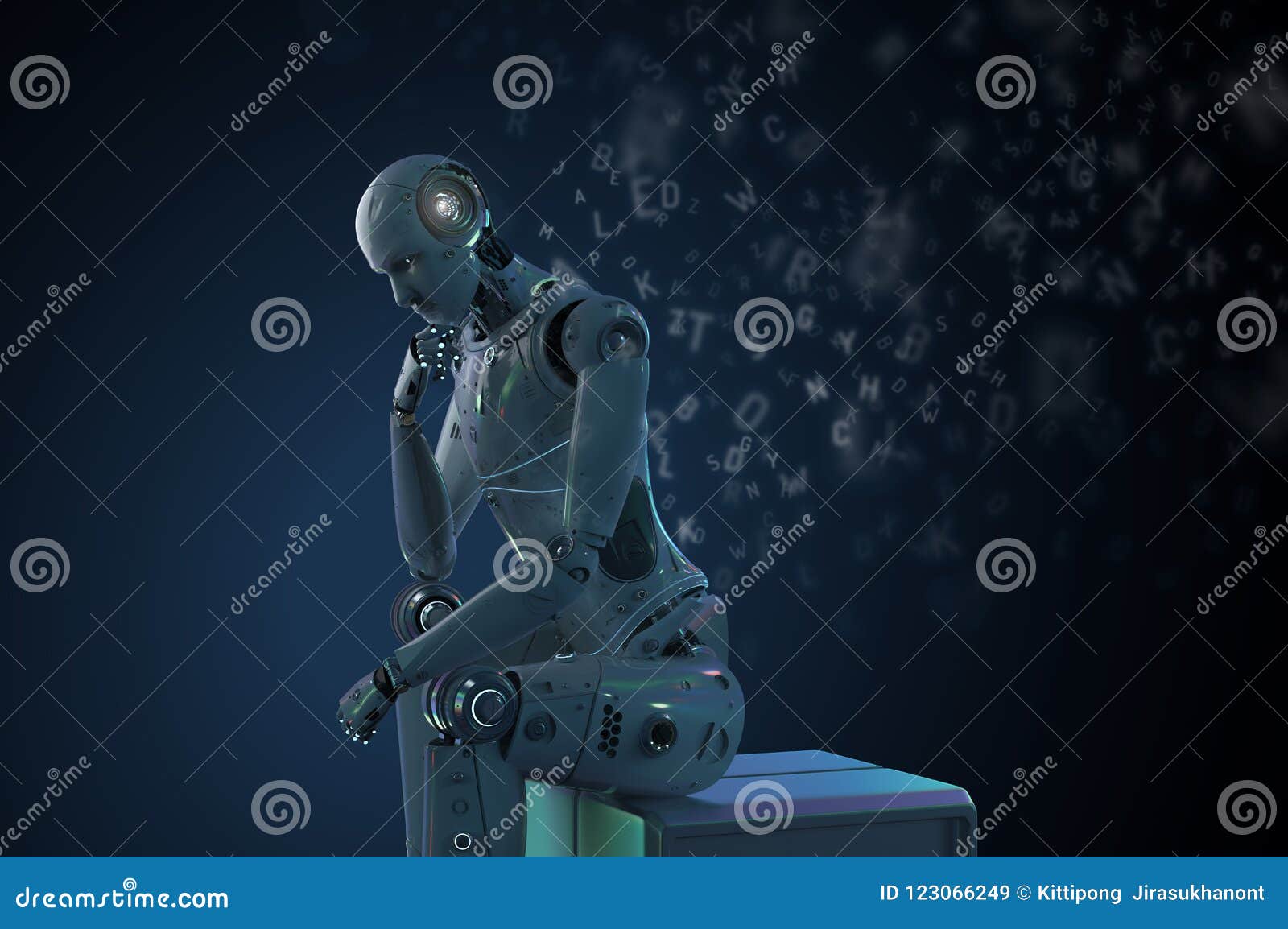 Robot Learning Or Solving Problems Royalty-Free Stock Photography ...