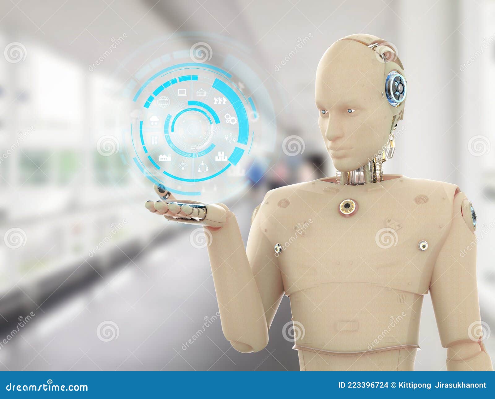 Robot with graphic display stock illustration. Illustration of graphic ...