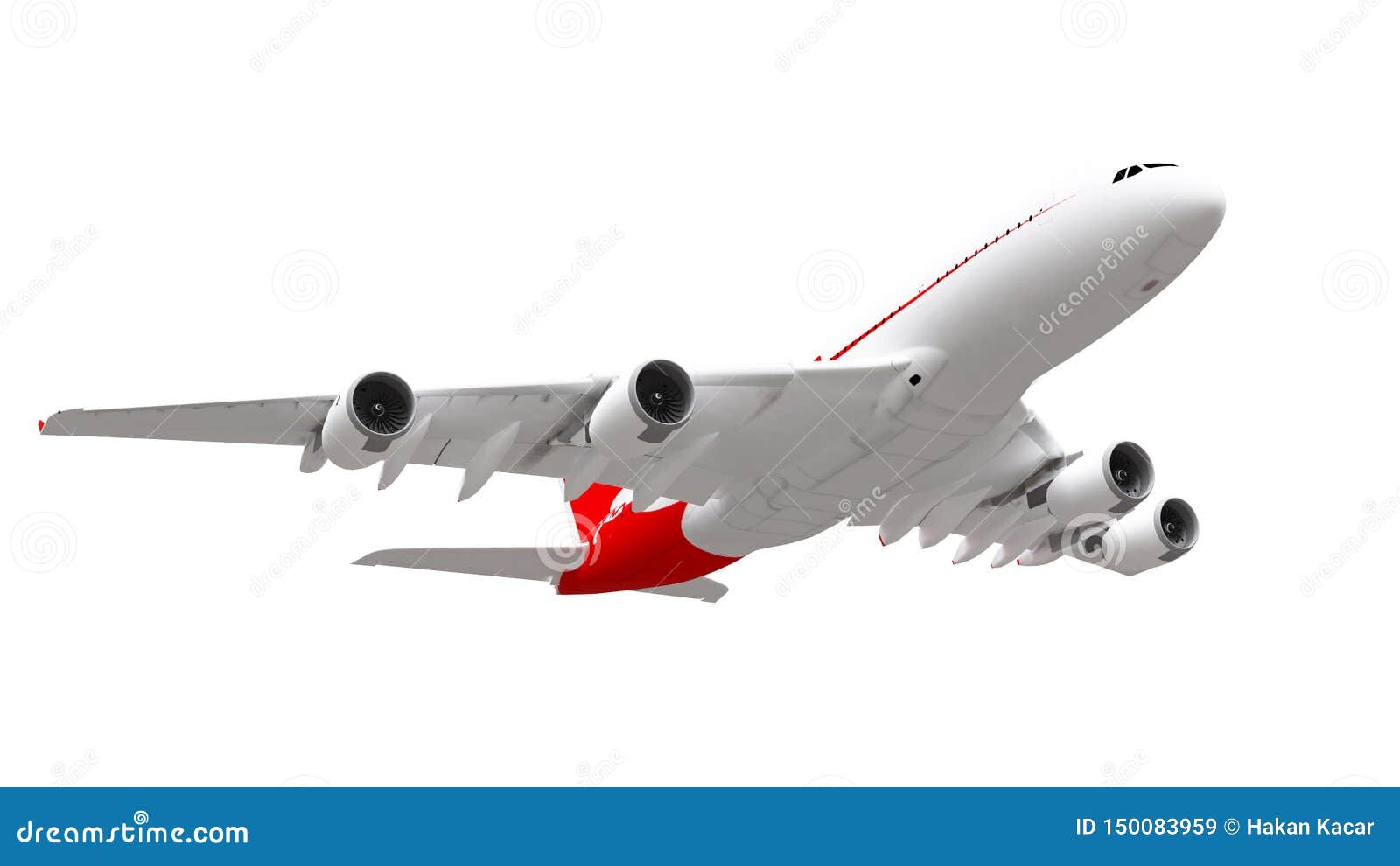 3d Rendering. Airplane Isolated On White Background. Stock Illustration ...