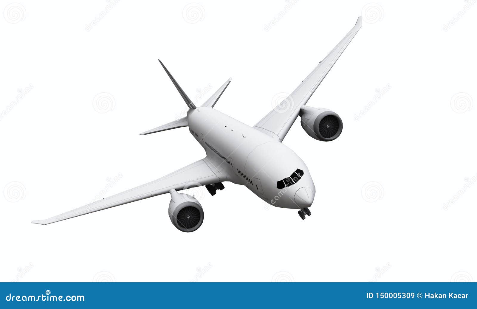 3d Rendering. Airplane Isolated on White Background Stock Illustration ...