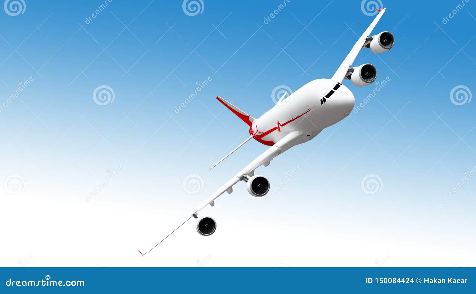 3d Rendering. Airplane Isolated on White Background. Stock Illustration ...
