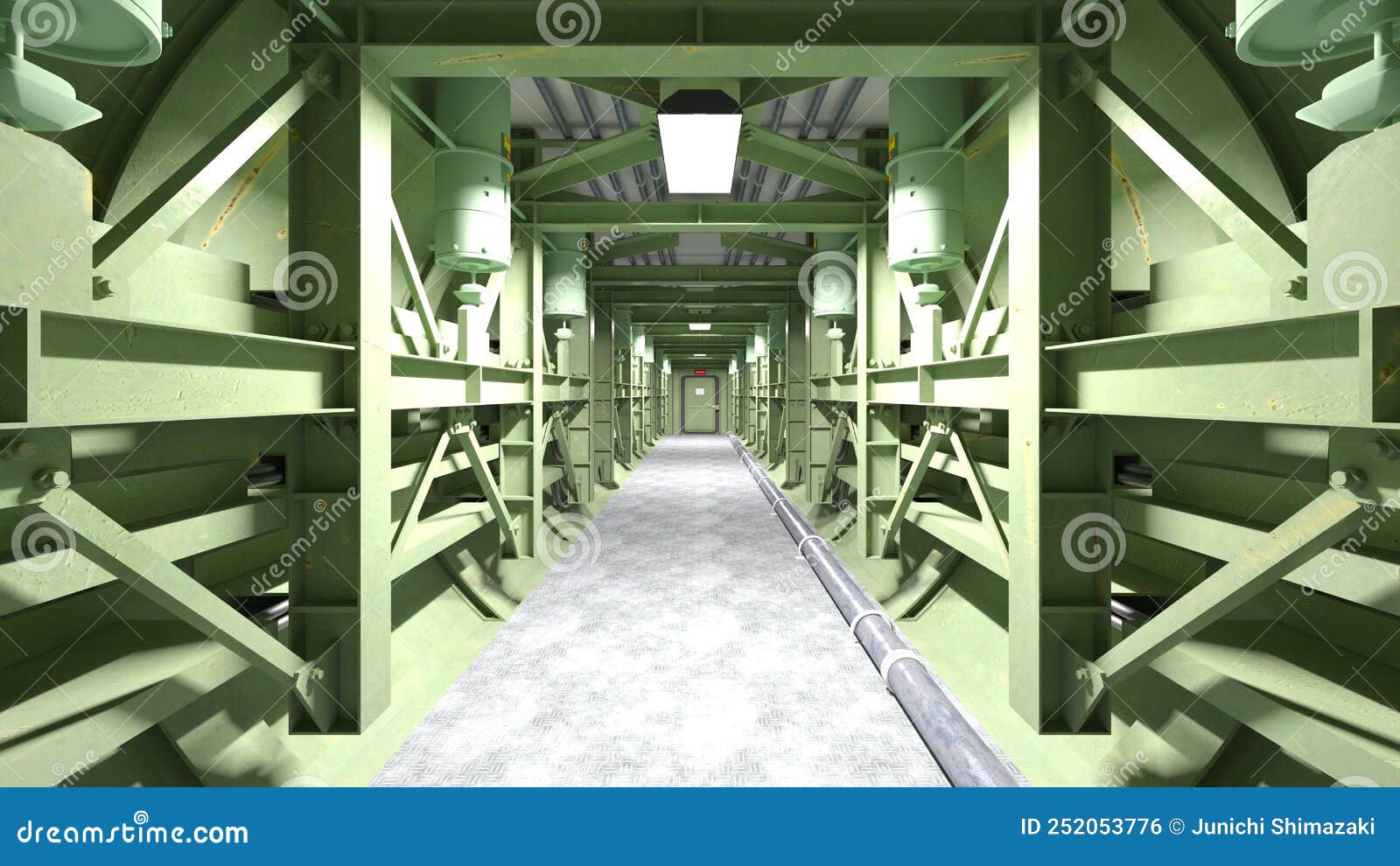 3D rendering of the aisle stock illustration. Illustration of work ...