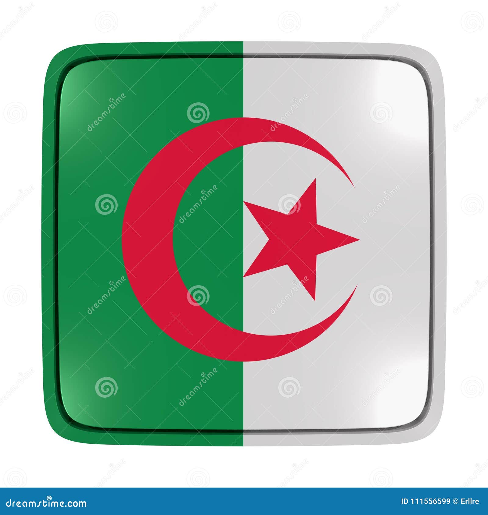 Algeria flag icon stock illustration. Illustration of symbol - 111556599