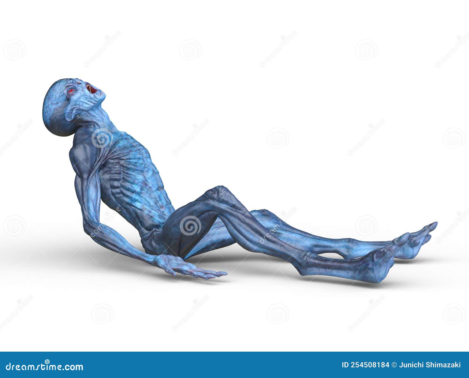 3D rendering of an alien stock illustration. Illustration of fictional ...