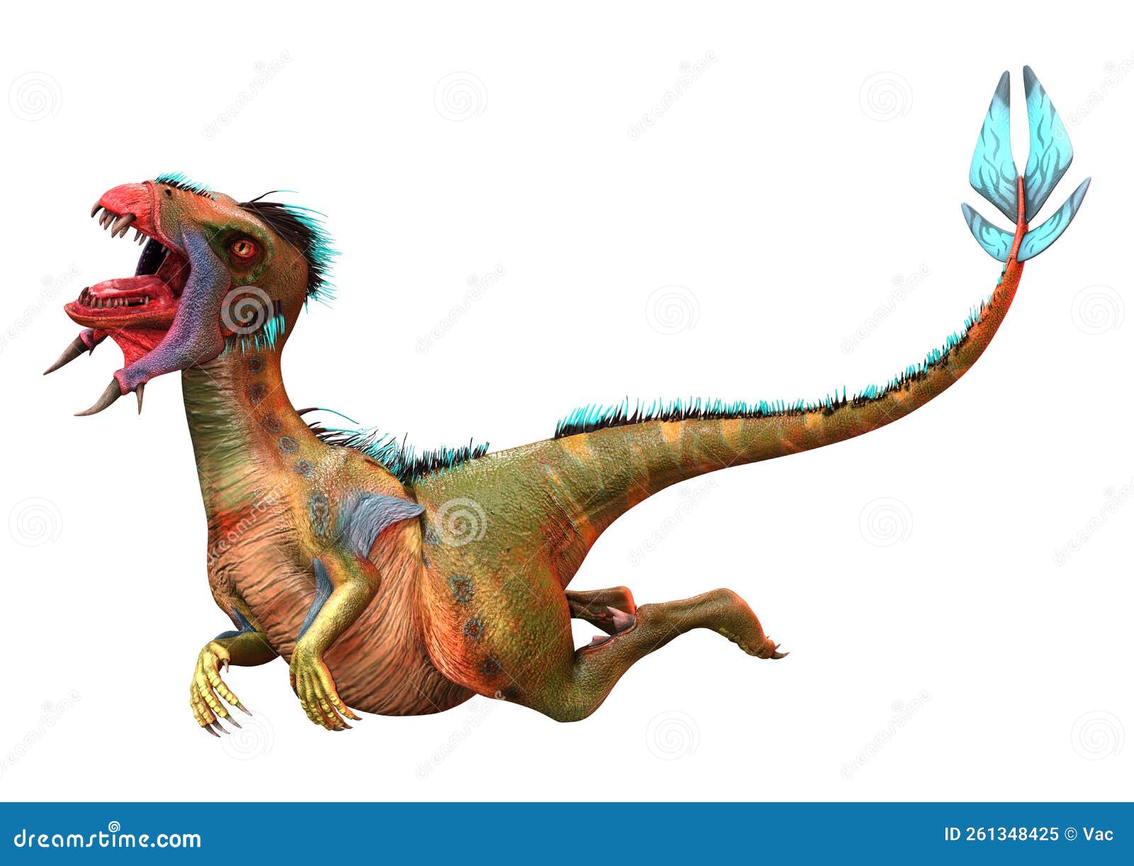 3D Rendering Alien Dinosaur on White Stock Illustration - Illustration ...