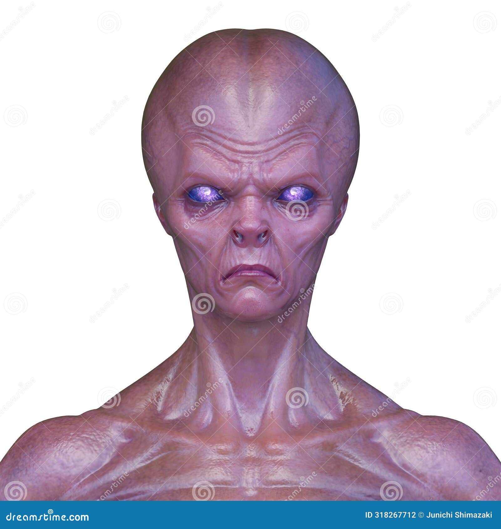 3D Rendering of an Alien Face Stock Illustration - Illustration of ...