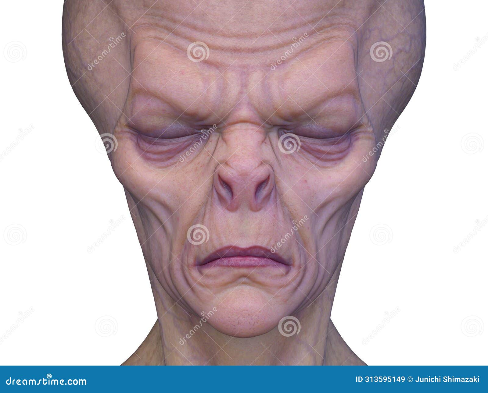 3D Rendering of an Alien Face Stock Illustration - Illustration of ...