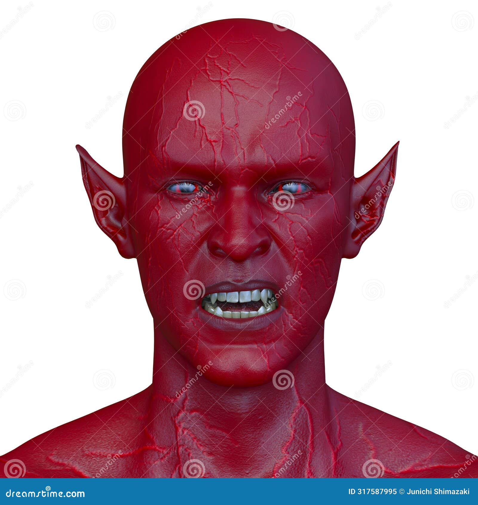 3D Rendering of an Alien Face Stock Illustration - Illustration of ...