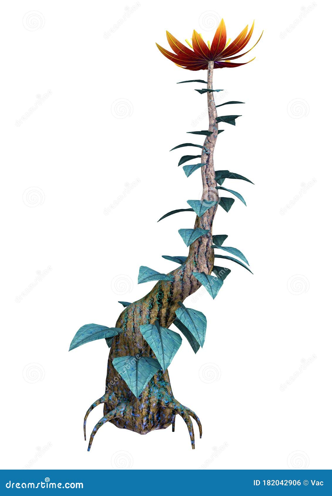 3D Rendering Alien Flower on White Stock Illustration - Illustration of ...